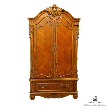 PULASKI FURNITURE Louis XVI French Provincial Bookmatched Walnut 49 Armoire Wardrobe 242120 242121 High End Used Furntiure Harrisonville MO