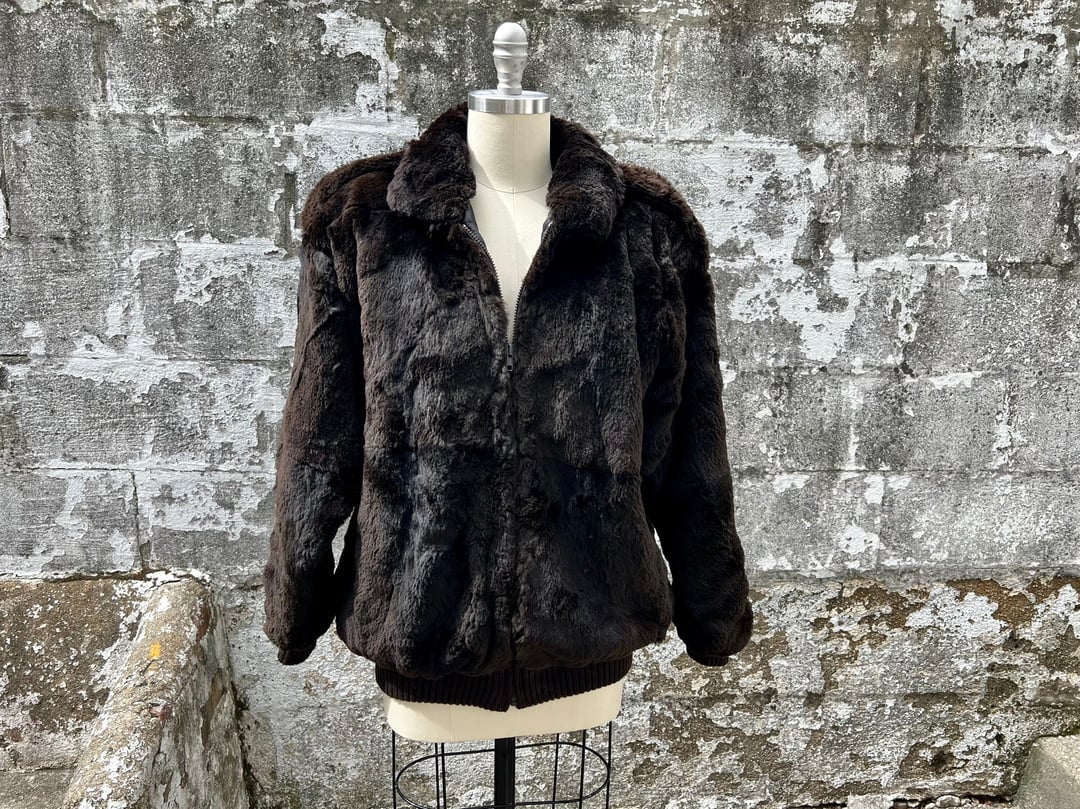 1980s Rabbit Fur Bomber Jacket | Phenix | Brooklyn, NY