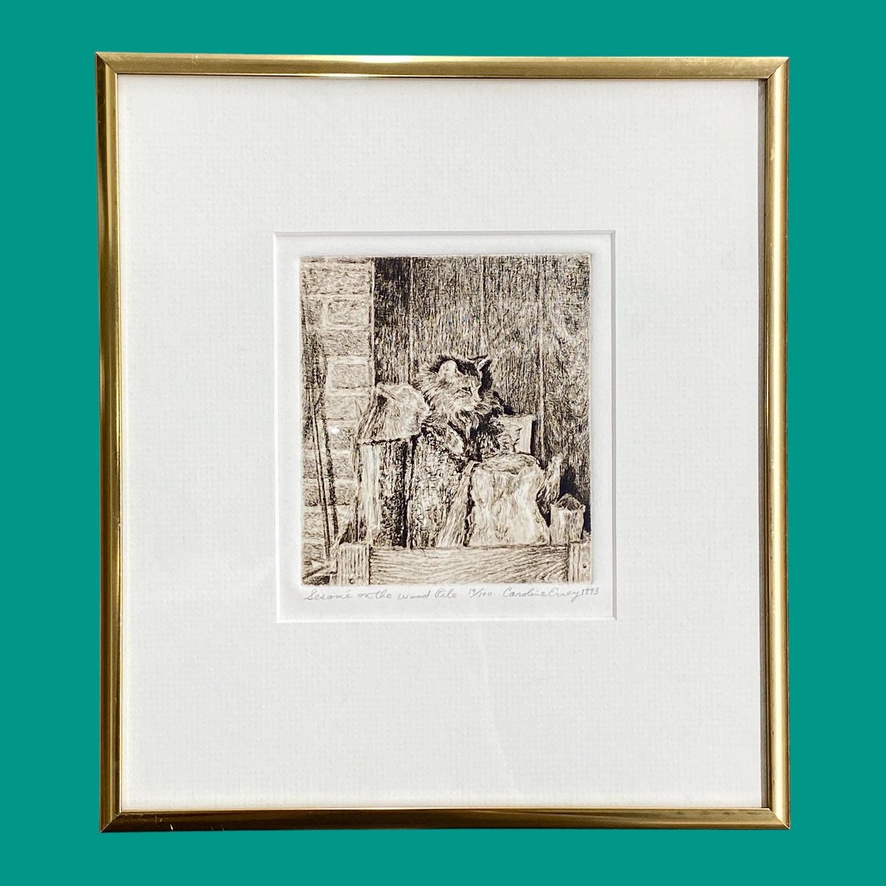 Vintage Caroline Erney Drypoint Etching 1990s Retro Size 9 | Retrospect ...