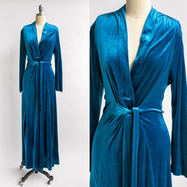 1970s Robe Velvet Dressing Gown Lingerie L | Deja Vintage Boutique ...