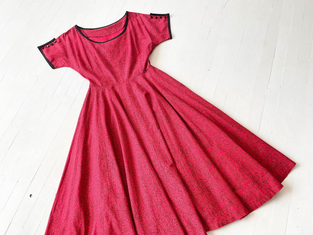 1950s Red Printed Dress | Phenix | Brooklyn, NY