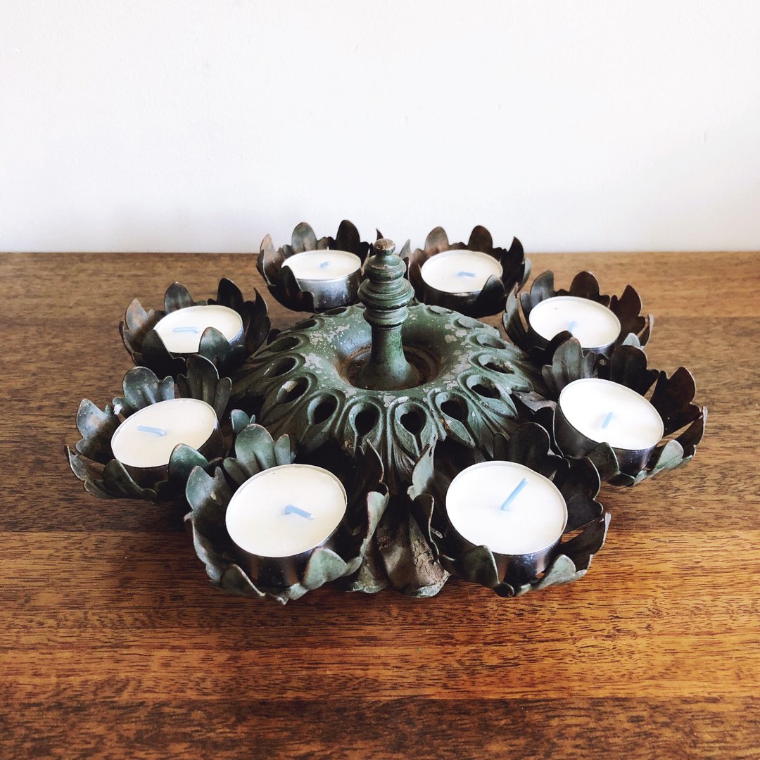 Vintage Metal Centerpiece Candle Holder | The Distillery Vintage ...