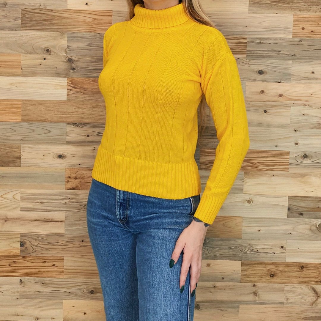 70's Yellow Knit Turtleneck Sweater | Noteworthy Garments | Atlanta, GA