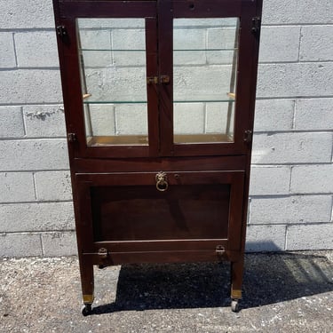 Antique Store Display Case Caster Wood Cabinet Etagere Display Case ...