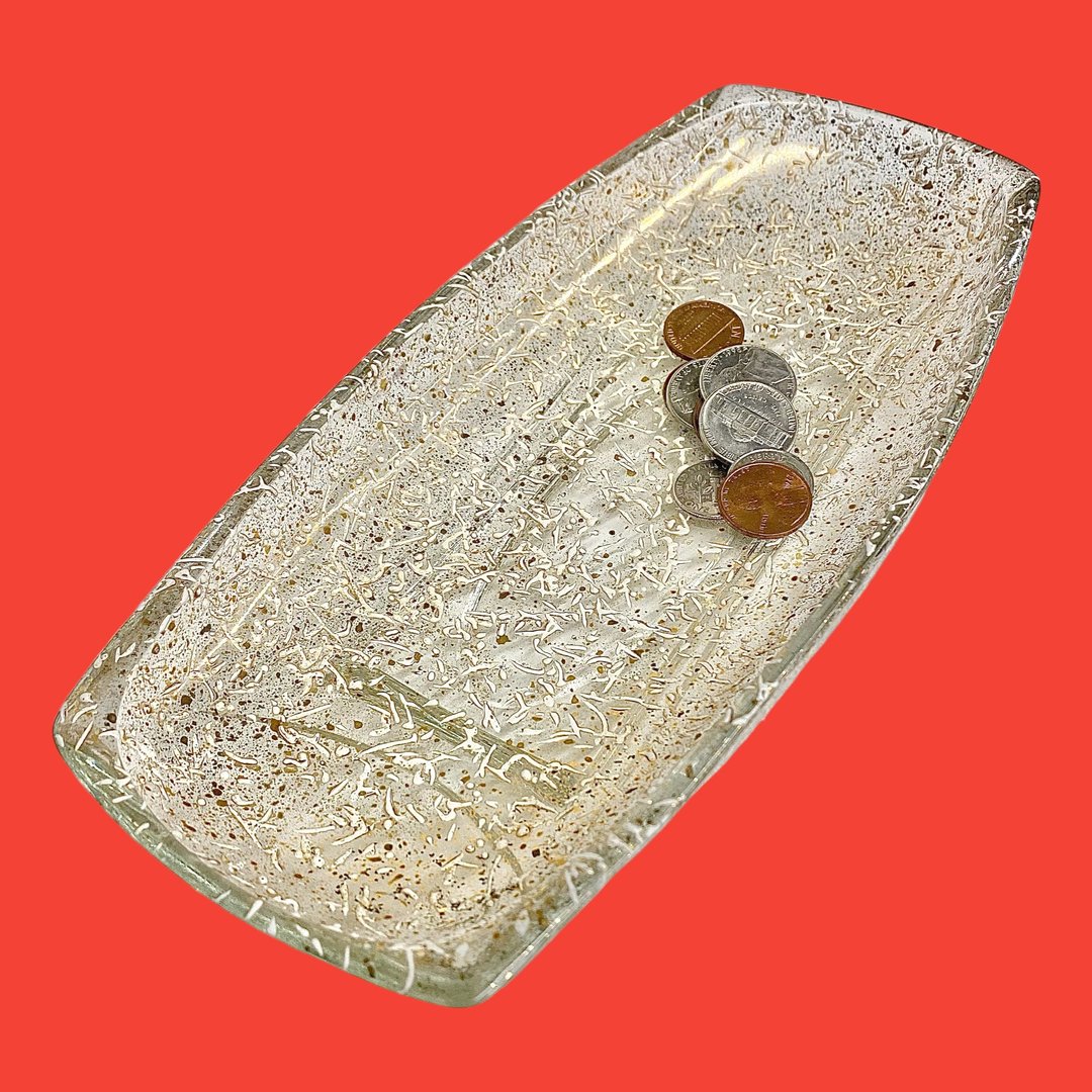 Vintage Glass Tray Retro 1960s Hollywood Regency + West Virginia Glass ...