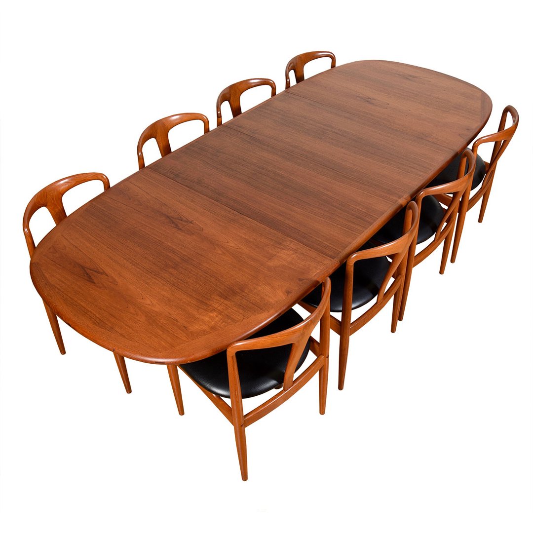 Danish Modern Teak Expanding Dining Table with Pedestal Base | Modern ...