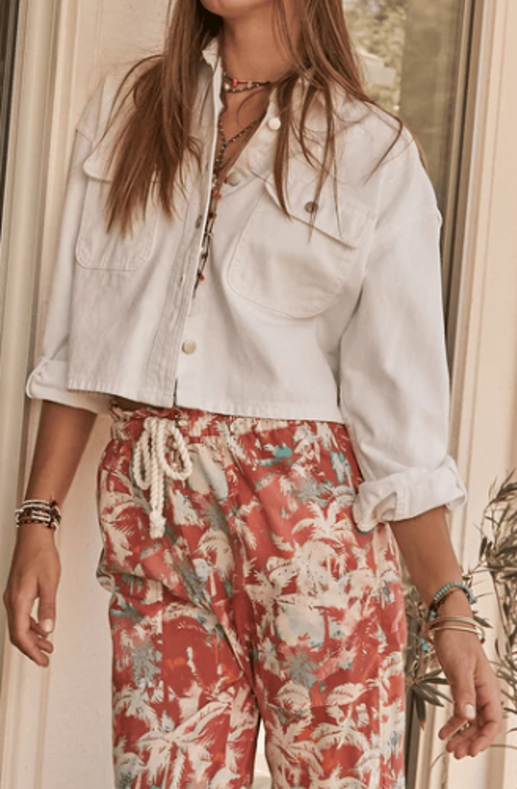 OVERLOVER Vick Denim Shirt in White | Penny Lane | San Antonio, TX