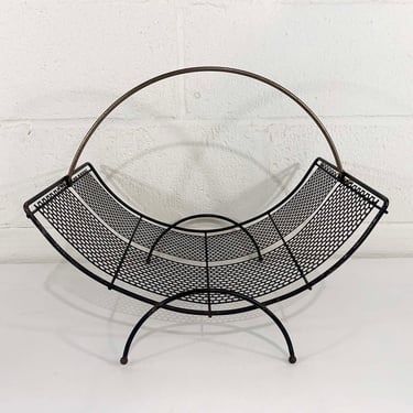 Vintage Log Holder Magazine Rack Mid Century Black | Check Engine ...