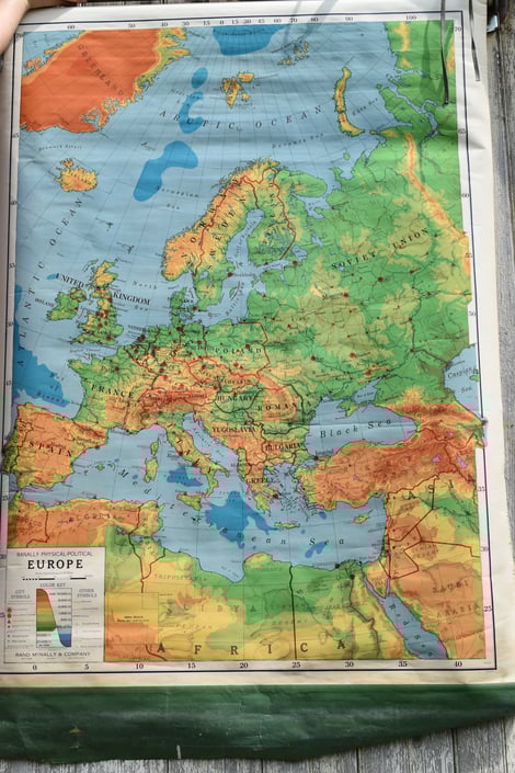 Vintage Wall Map of Europe, multiple styles | Chartreuse & Co ...