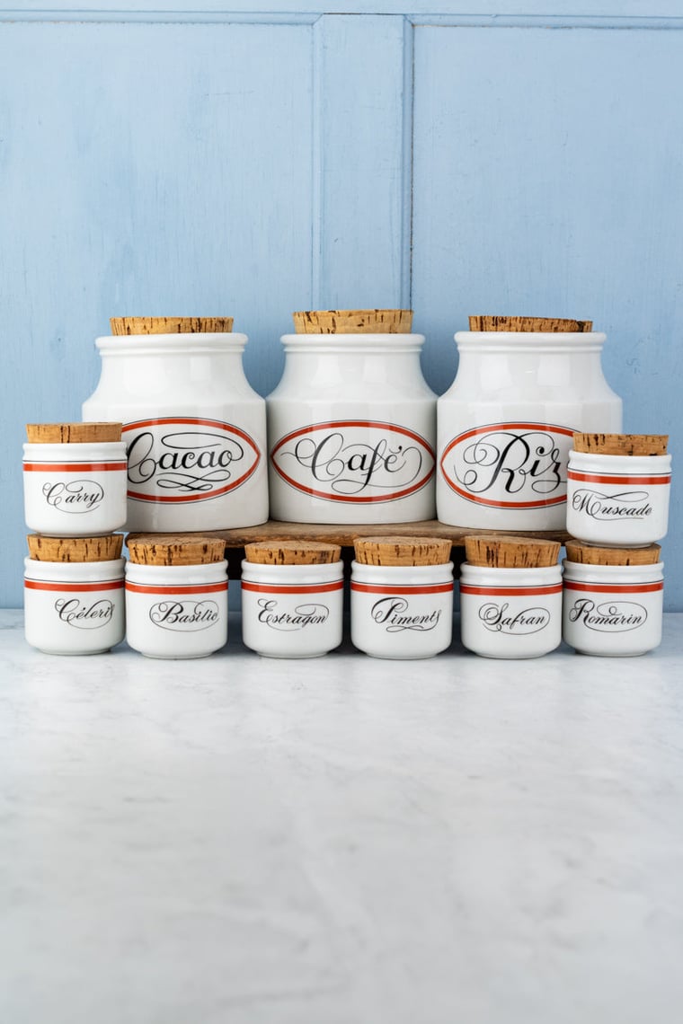 Vintage French Kitchen Canister and Spice Jar Set | Posh Chicago ...