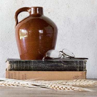 Brown Pottery Jug, Vintage Roycroft Pottery Vessel | Green Spruce ...