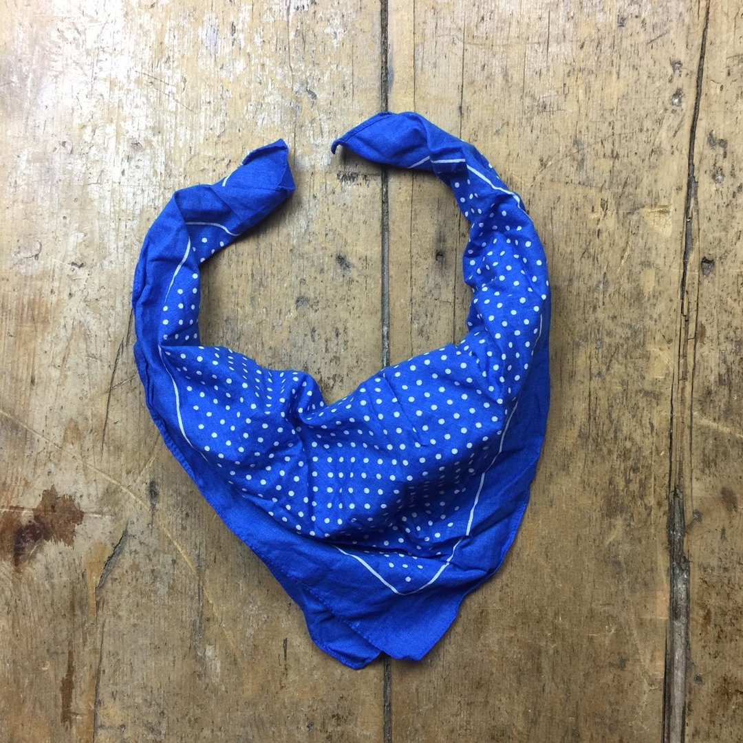 European vintage polka dot spotted bandana Bright blue and white | The ...