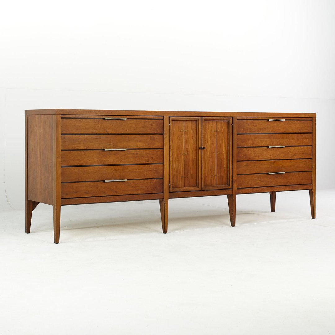 Lane Tuxedo Mid Century Large Walnut Lowboy Dresser - mcm | Modern Hill ...