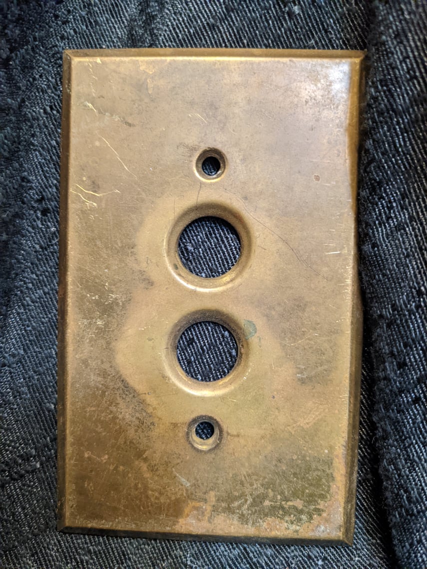 Brass Push Button Electrical Face Plate | Earthwise Architectual ...