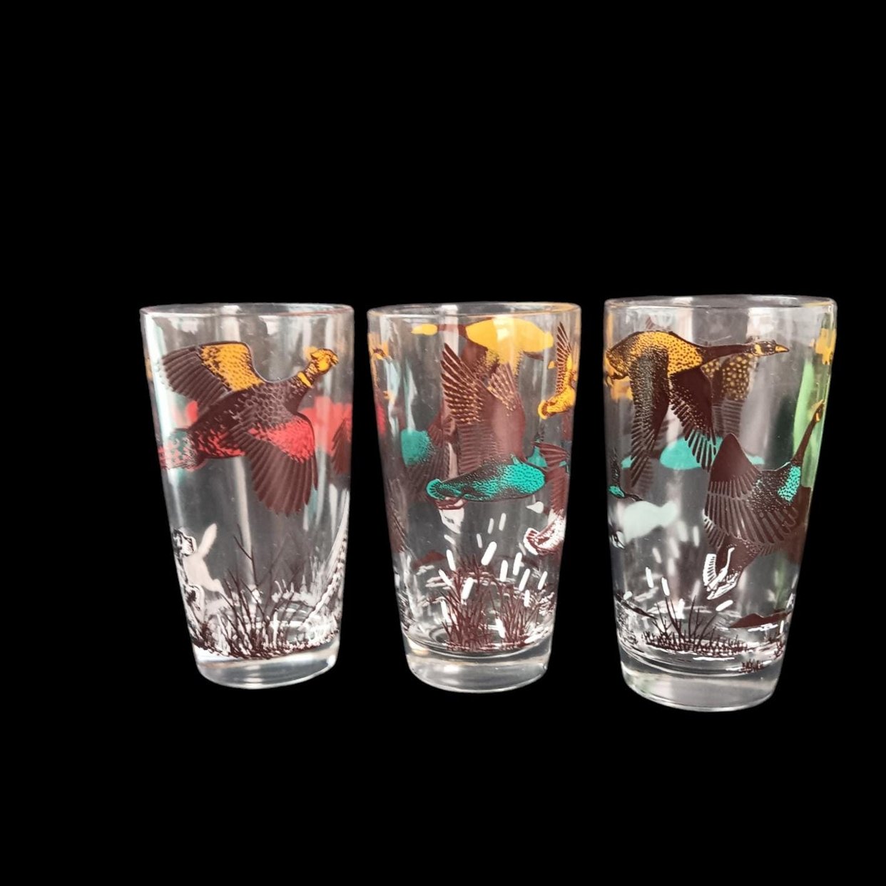 Vintage Wildlife Drinking Glasses: 1970s Mid Century Modern | Boot Jack ...