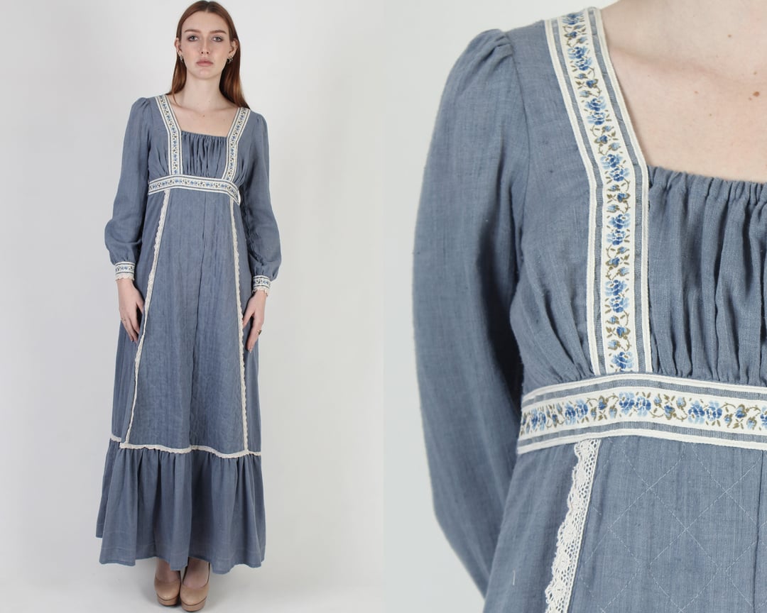 Dirndl Bodice 70s Renaissance Fair Dress / Medieval Times Renn Faire ...