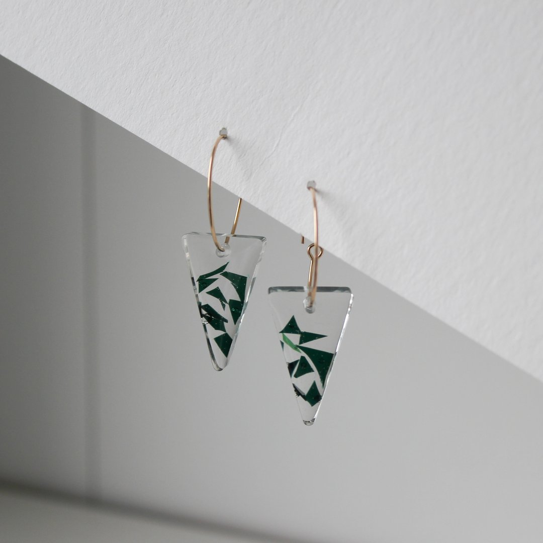 Remi Dark Green Triangles | Meta Jewelry | Washington, DC