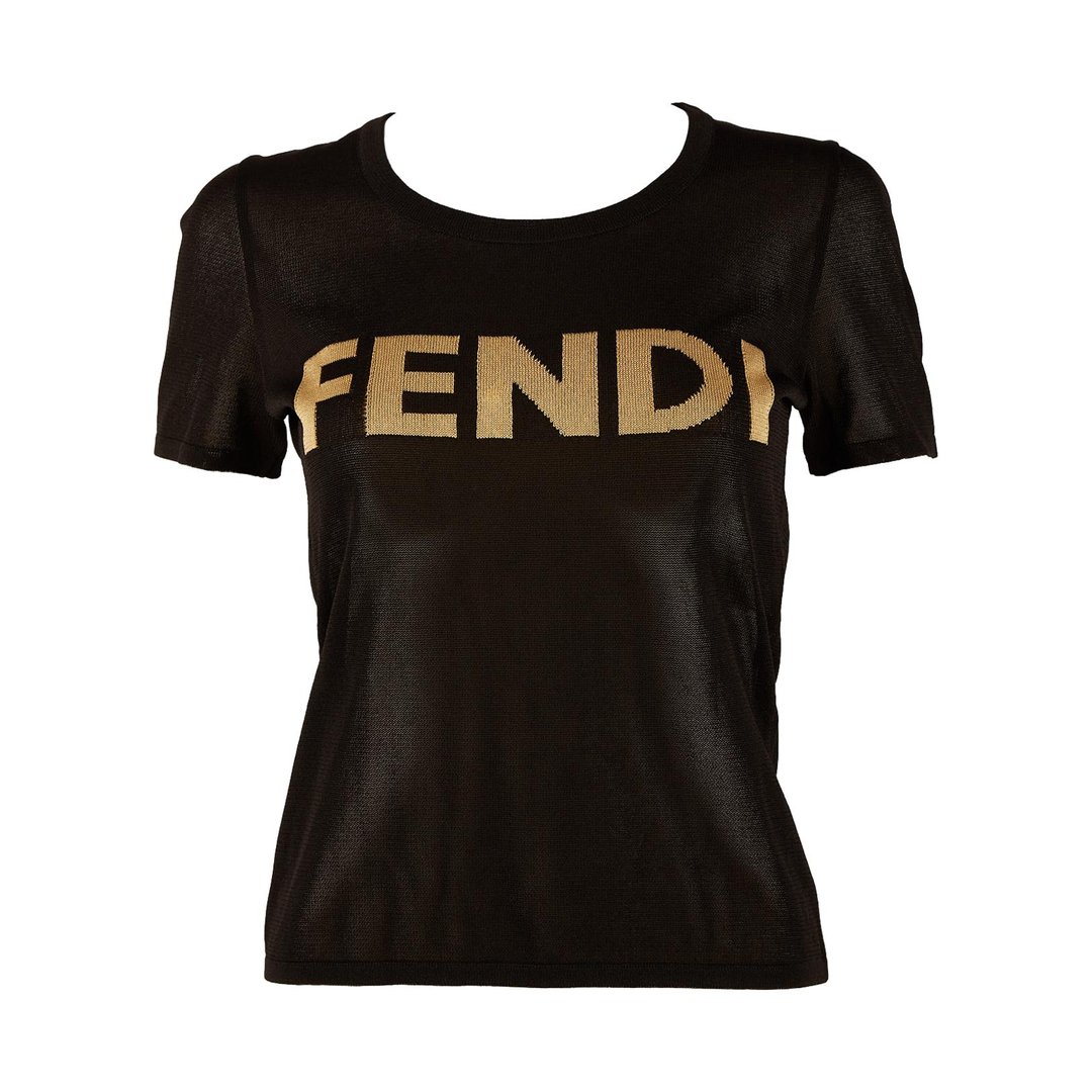 Fendi Black Logo Sheer Mesh Top | Treasures of NYC | New York, NY