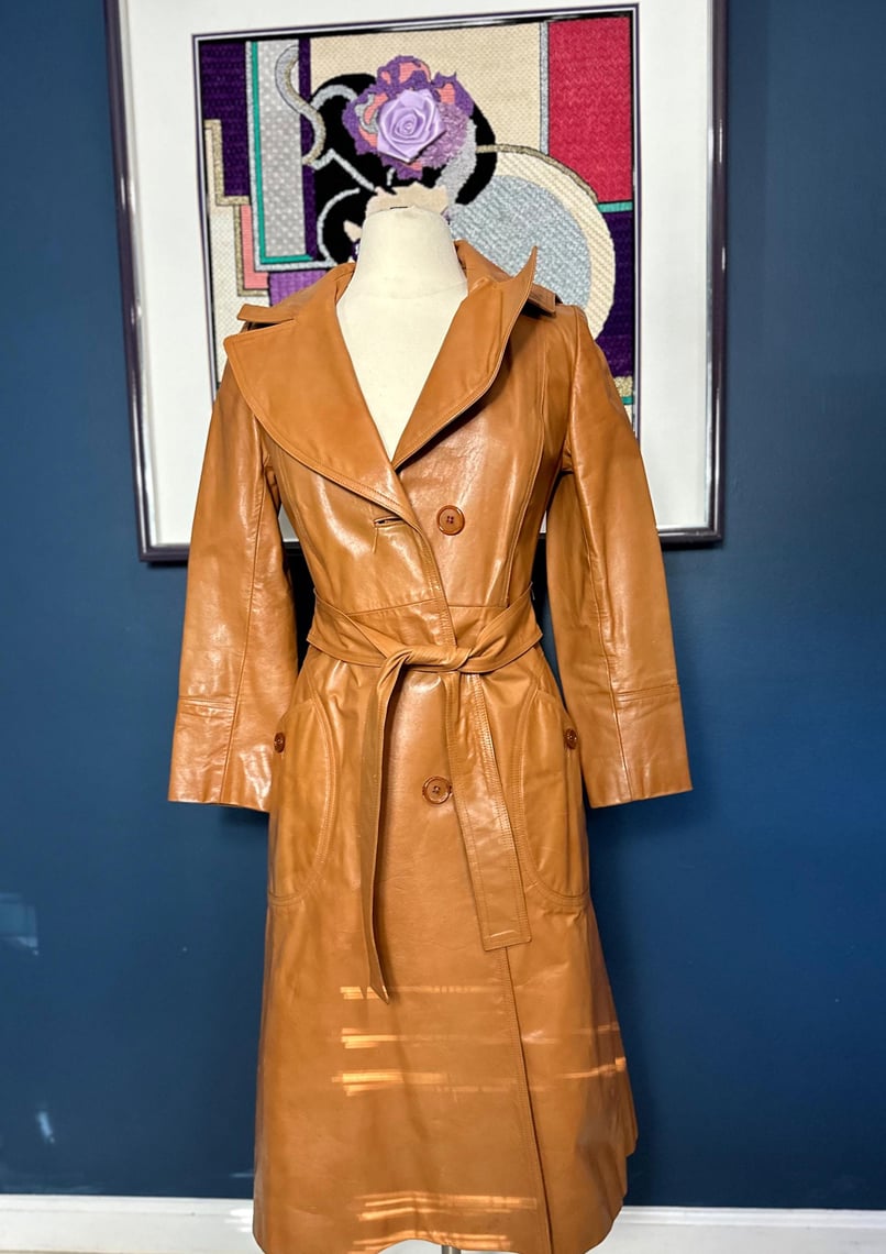 1960s /70s Leather Trench Coat | Chic Beat Vintage | Boston, MA