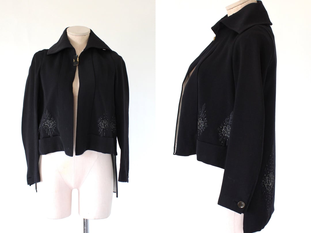 Antique Victorian Embroidered Wool Tailcoat Jacket - Late 1800s ...