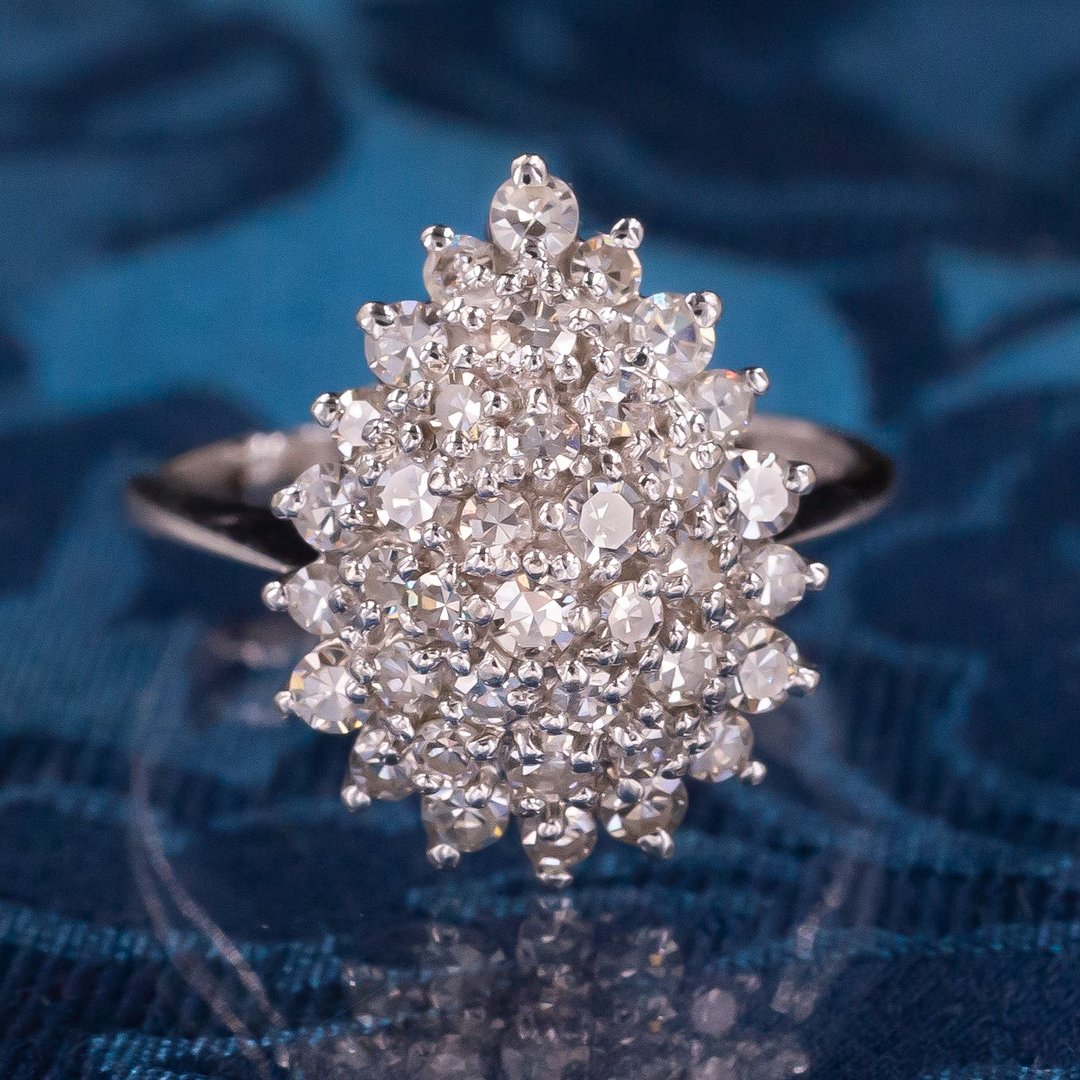 Pear-Shaped Diamond Cluster Ring | Pippin Vintage Jewelry | Chelsea ...