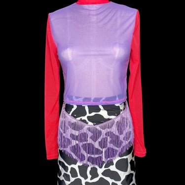 Star Spangled Cowboy Fringe Mini Skirt -Cow Print | MessQueen New York ...