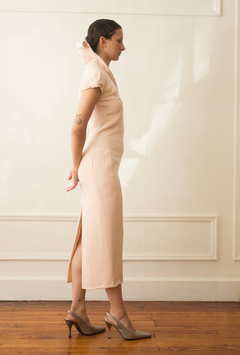 1980s Robert Danes Pastel Pink Curl Collar Sheath | Wayward Collection ...