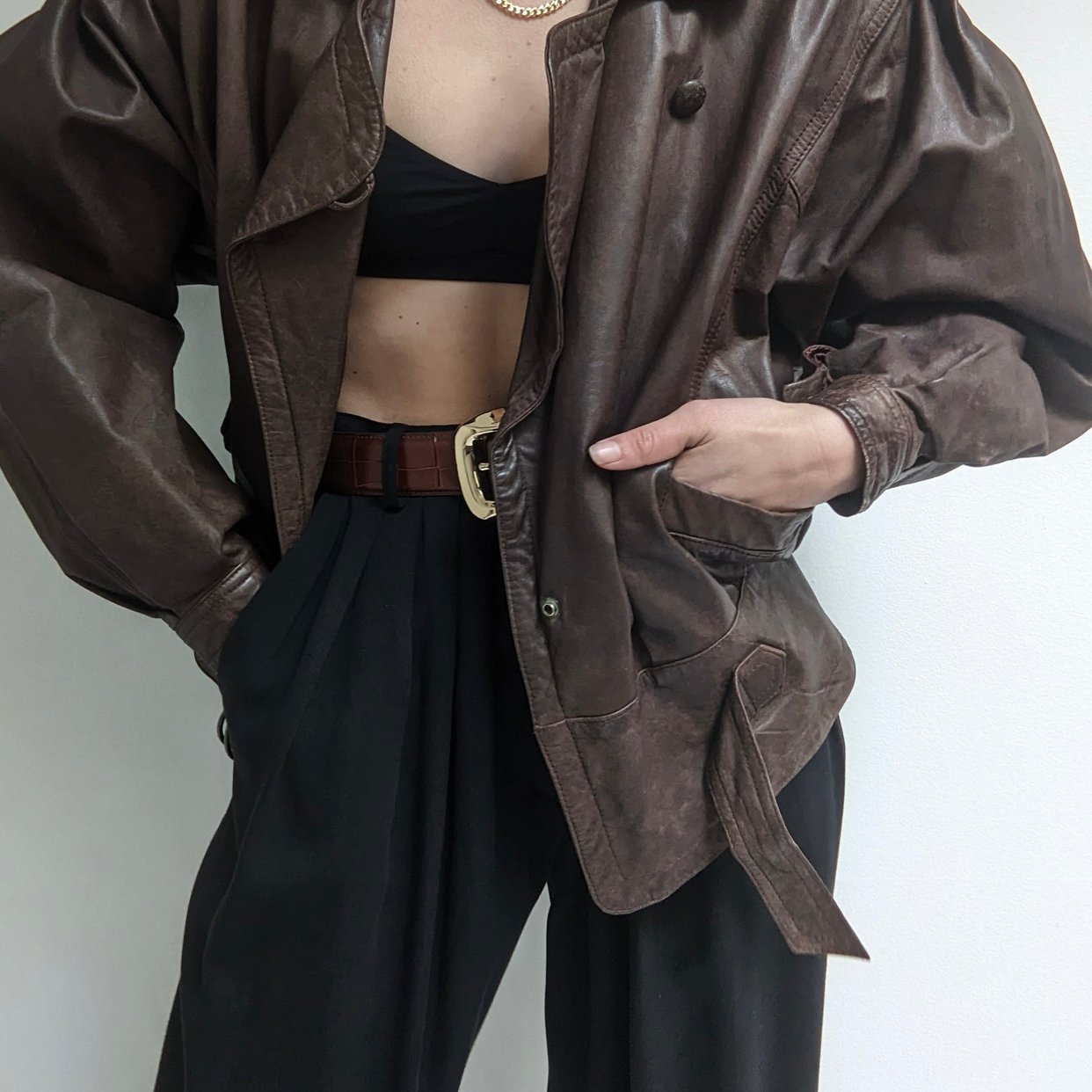 Rare Vintage Walnut Leather Bomber Jacket | Na Nin - Richmond, VA | ATTIC