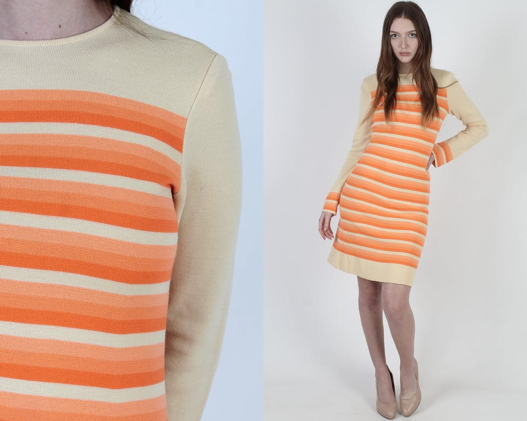 70s Horizontal Striped Preppy Scooter Dress | American Archive | San ...