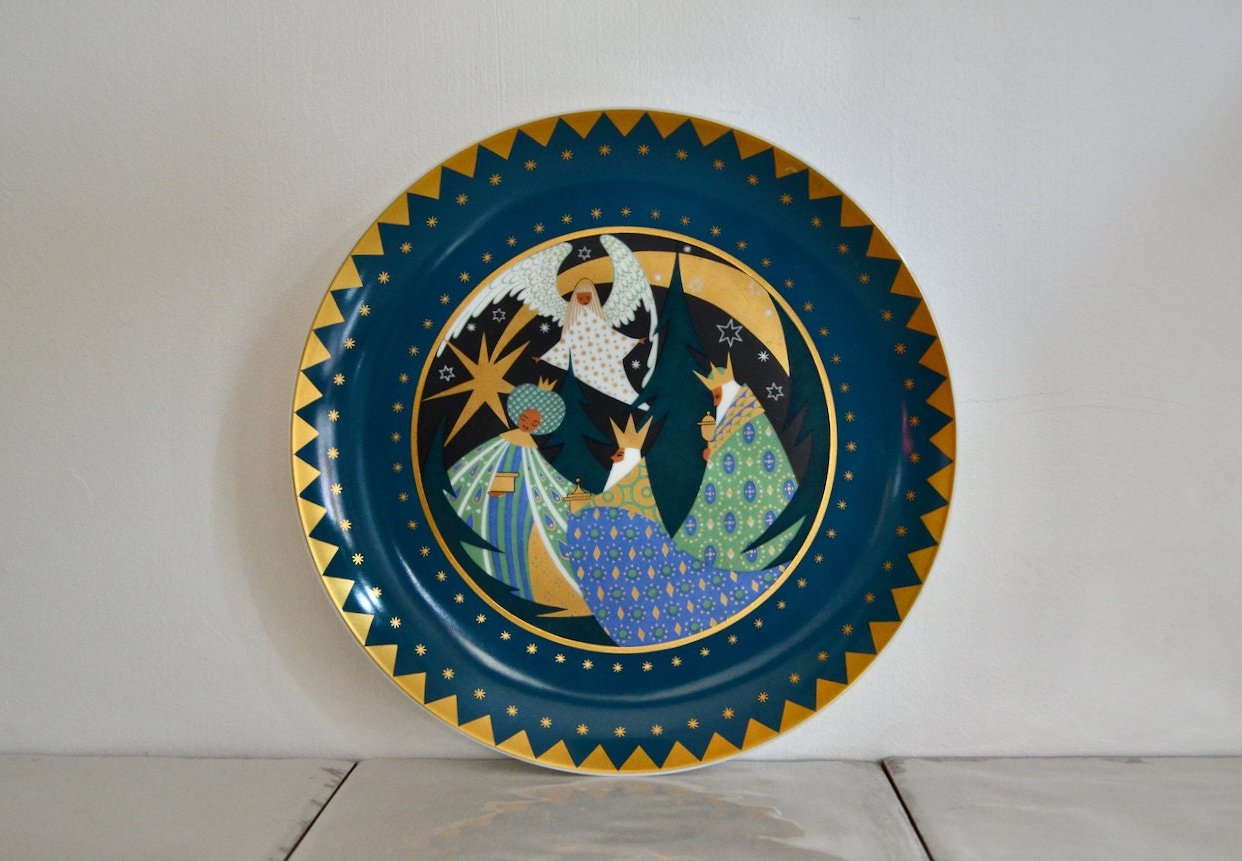 vintage eva grossberg furstenberg christmas plate / three wise ...