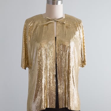 1970's Ferrara Gold Metal Mesh Short Sleeve Jacket / OS | Xtabay ...