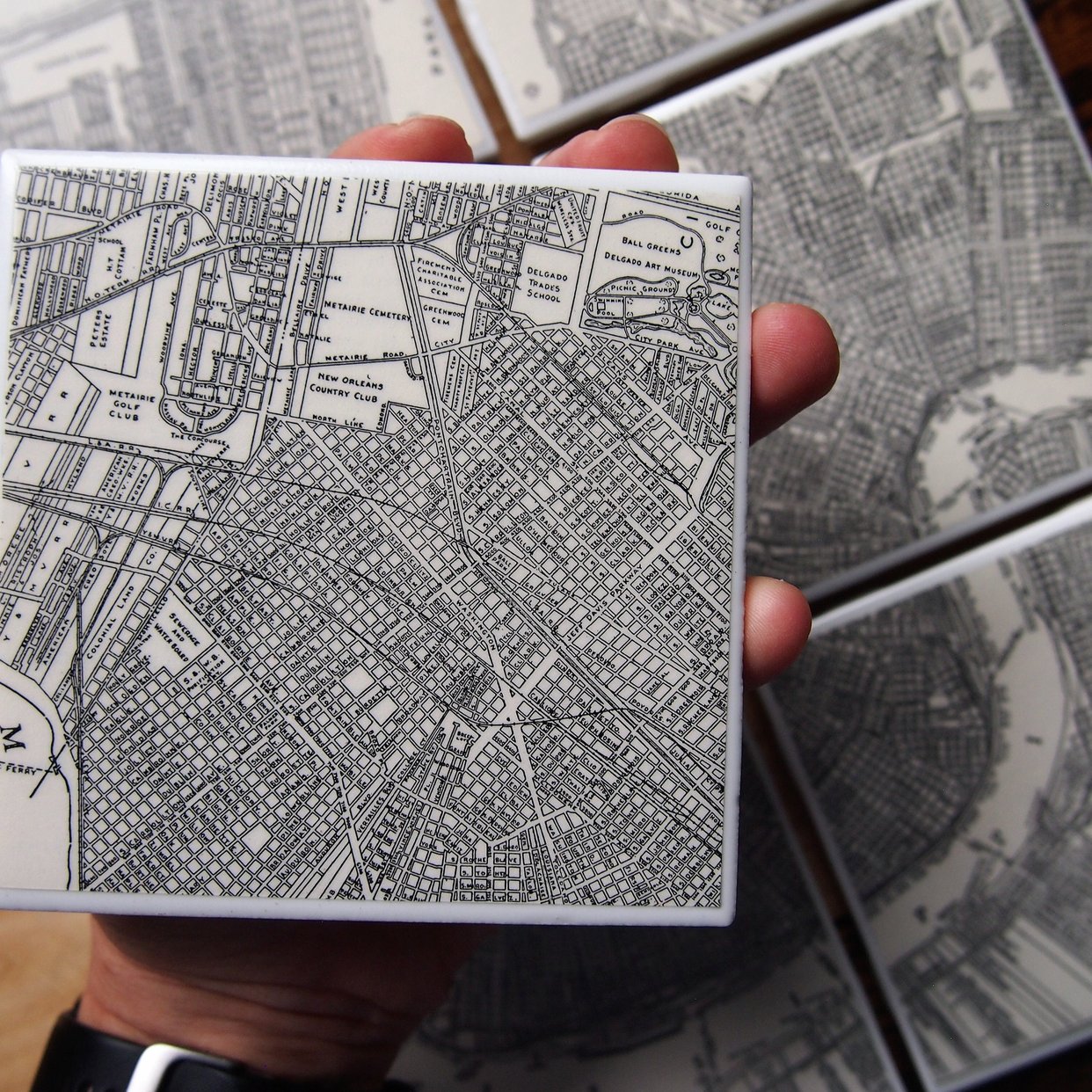 1936 Vintage New Orleans Louisiana Map Coaster Set of 6. | All Mapped Out - Washington, DC | ATTIC
