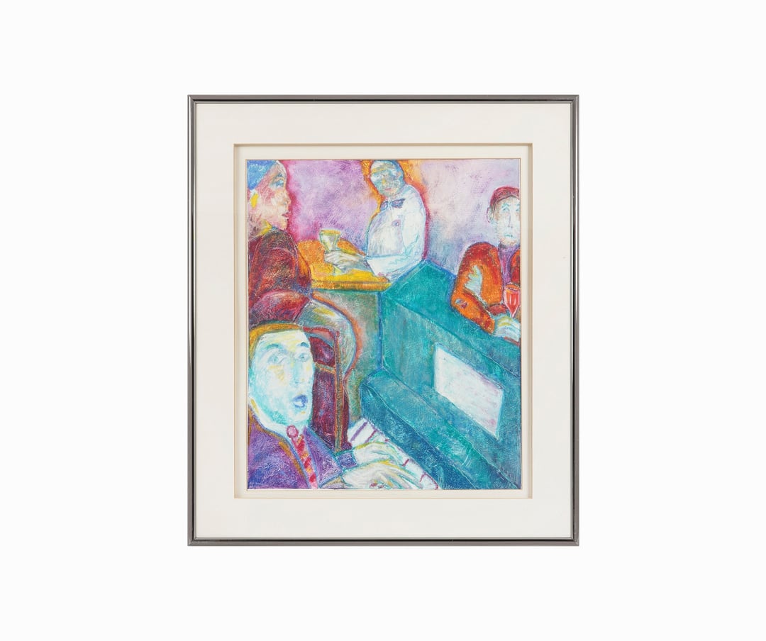 1982 Allan Alongi "The Small Cafe" Painting on Paper | Vintage ...