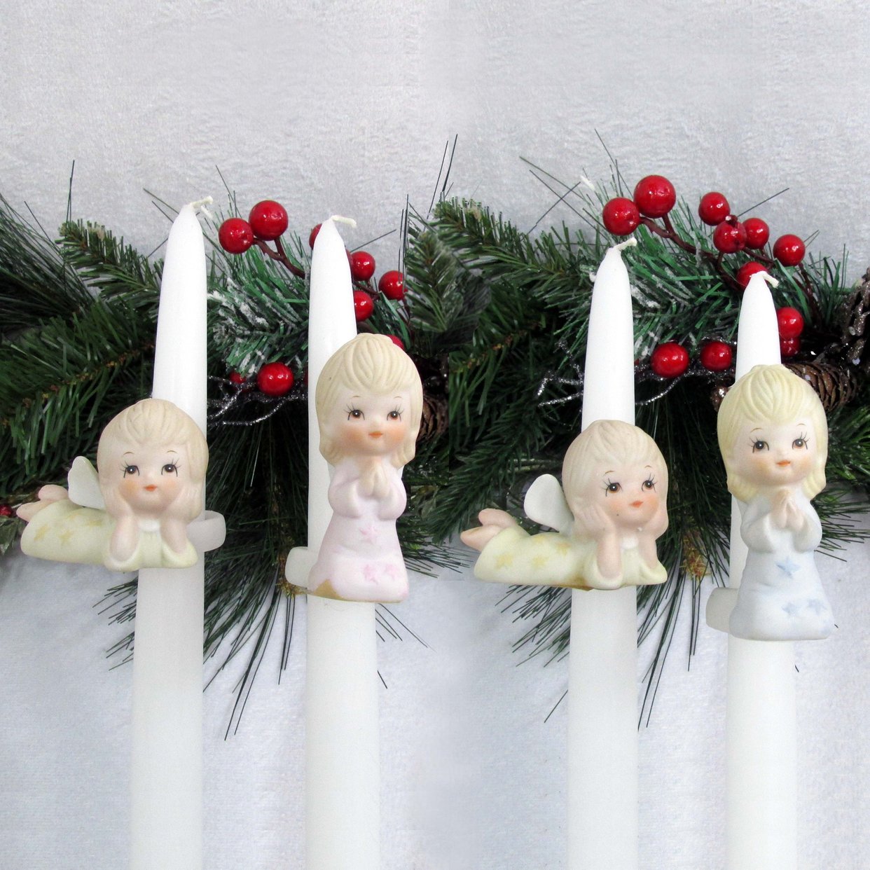 Vintage Lefton Bedtime Angel Candle Huggers Christopher Collection 1982 ...
