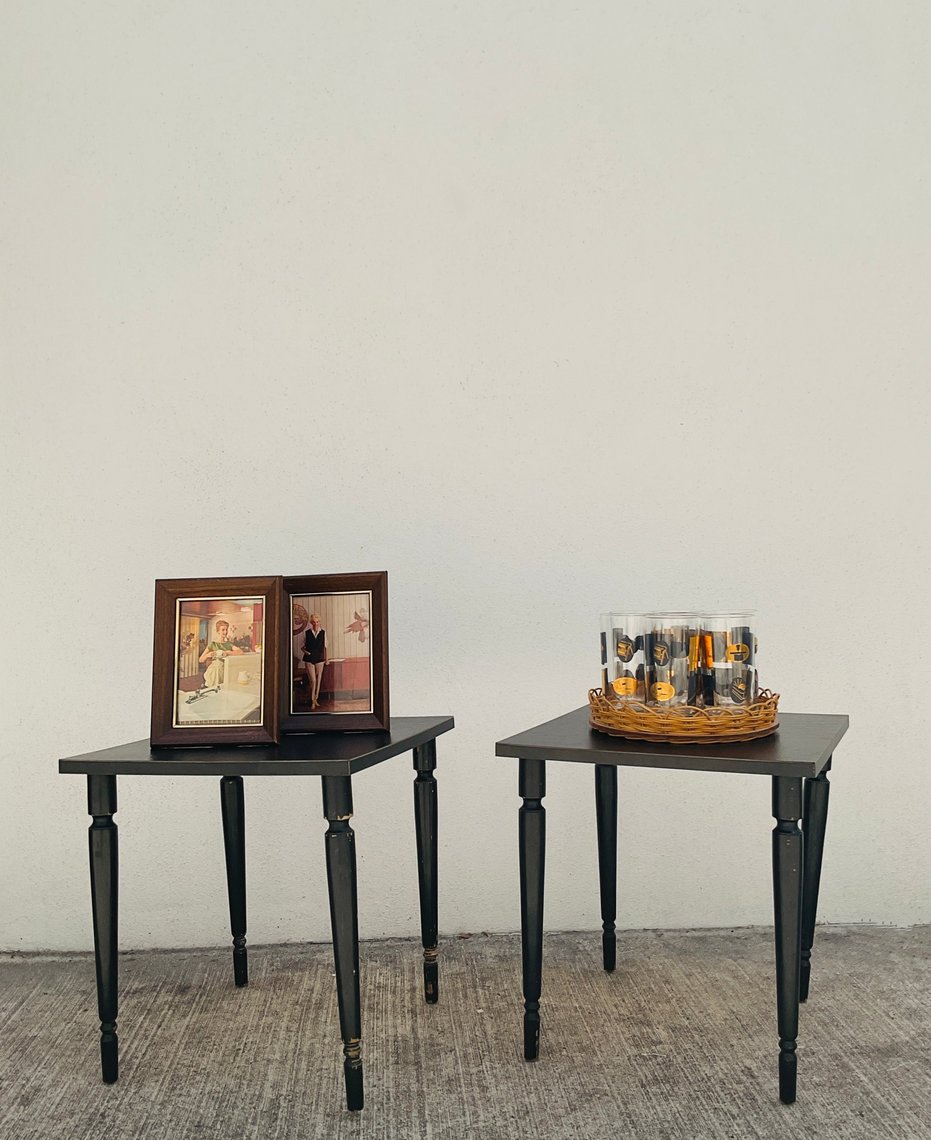 Black 70s Occasional Tiny Side Tables | Revival Vintage | North Loop ...