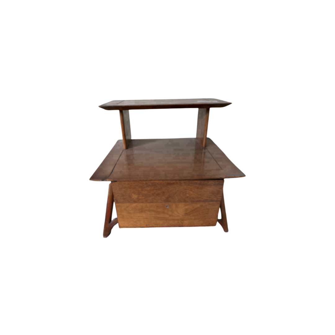 Piet Hein Style Mcm Two Tier Nightside Table | Reuse America | Brooklyn, NY