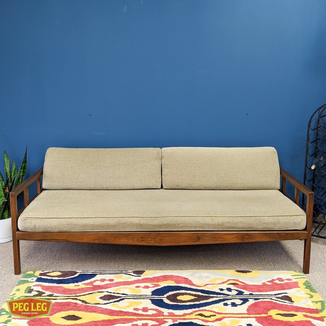Mid-Century Modern walnut sofa | Peg Leg Vintage | Beltsville, MD
