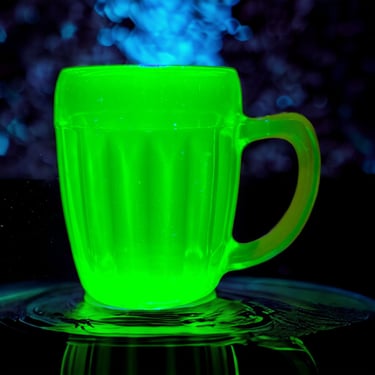 Vintage Anchor Hocking Pillar Optic Beer Mug Uranium | Over the Years ...