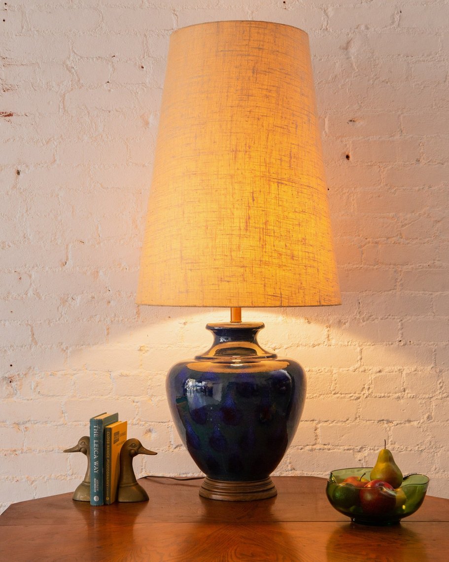 Vintage Cobalt Blue Table Lamp | Sunbeam Vintage | Highland Park - Los ...