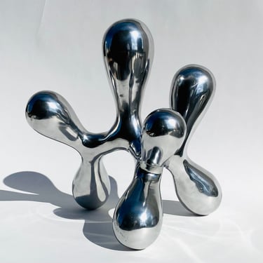 Large Y2K Mirror Polished Aluminum Blobject Sculpture | Odd Eye - East ...