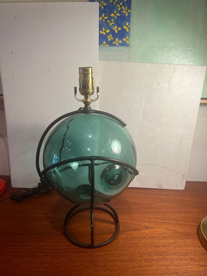 Rare Japanese Fishing Floating Glass Ball with Iron Frame | Klassik ...
