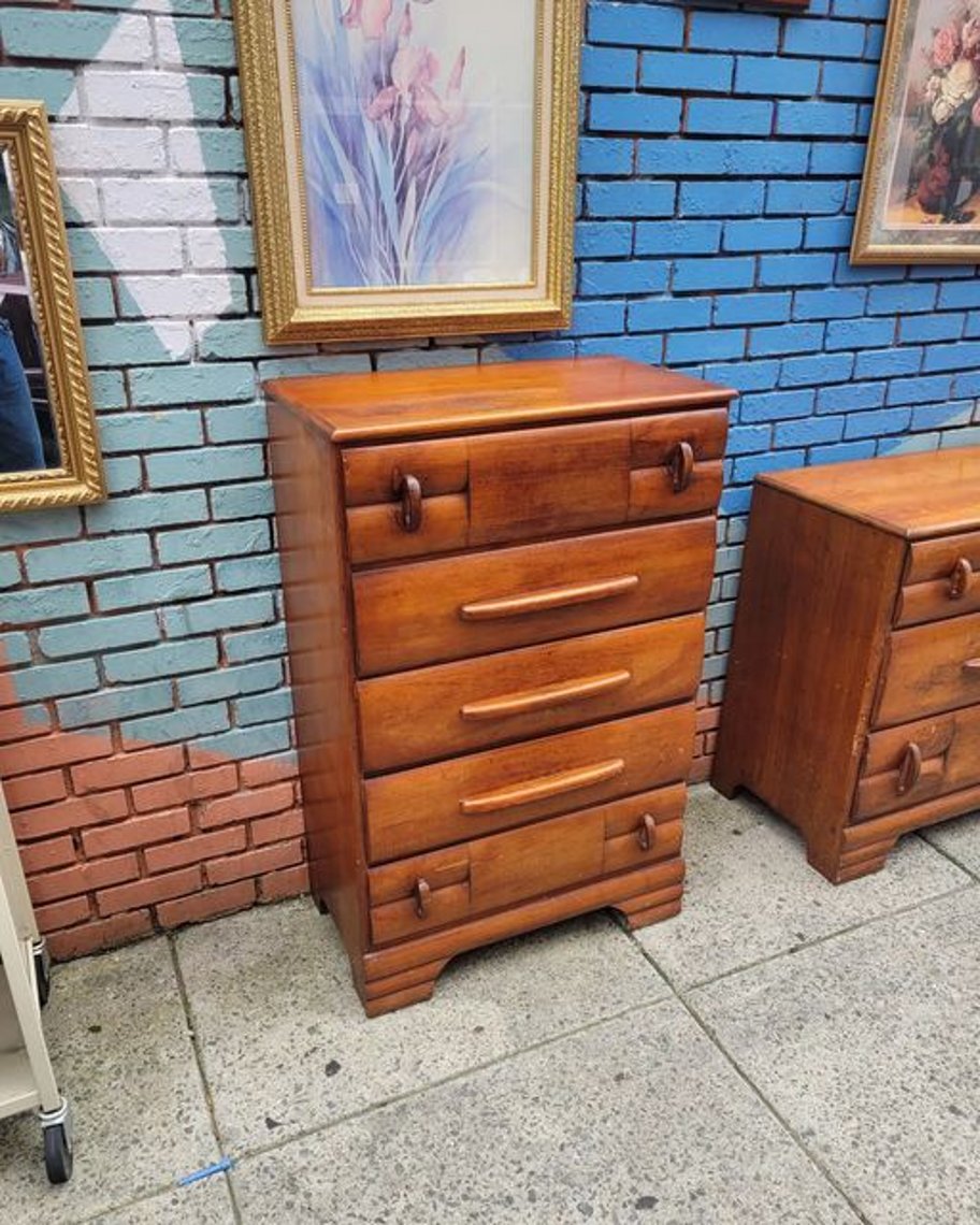 Modern Five Drawer Maple Chest, pullout desk at 2nd drawer | Mom N Pop ...