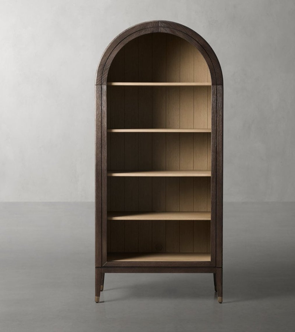 ZZCustom Britt Custom Red Oak Bookcase, Curved top, 30" wide by 14 ...