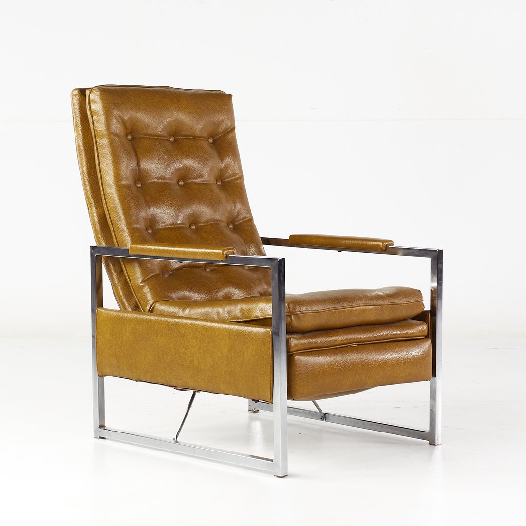 Milo Baughman Style Mid Century Chrome Recliner - mcm | Modern Hill ...