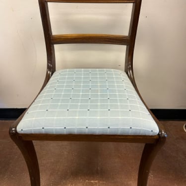 Regency Style Accent Chair with Blue Upholstery | Turn the Tables ...
