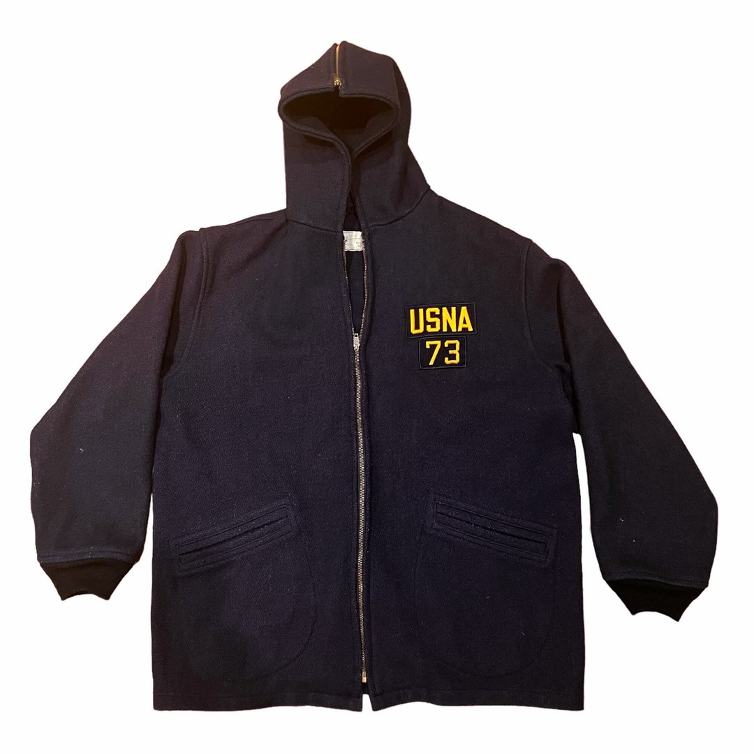 Vintage 1973 U.S. Naval Academy Hoodie Jacket Full Zip Midshipmen ...