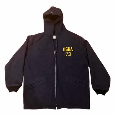 Vintage 1973 U.S. Naval Academy Hoodie Jacket Full Zip Midshipmen ...