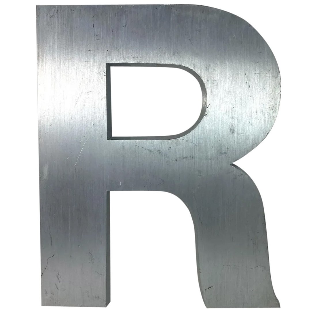 1950's Vintage American Spanjer Brothers Brushed Aluminum Letter R Building | Eron Johnson ...