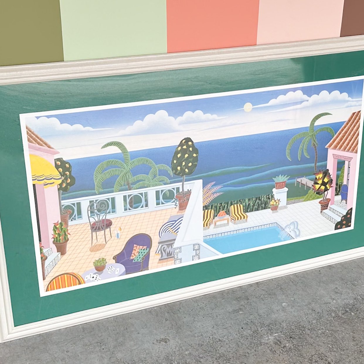 Large Thomas McKnight Gulfstream Framed Print | Palm Beach Regency ...