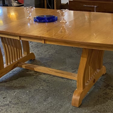 Light Wood Mission Style Dining Table w 2 Leaves | Salvage One ...
